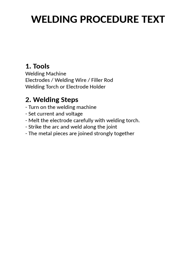 Welding Procedure Guide: Steps & Tools | PDF