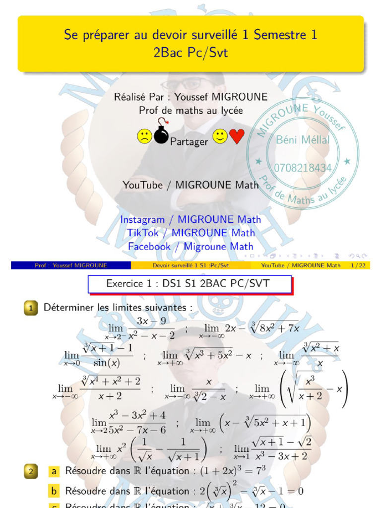 Préparer Au DS1 S1 Pour 2bac PC SVT | PDF