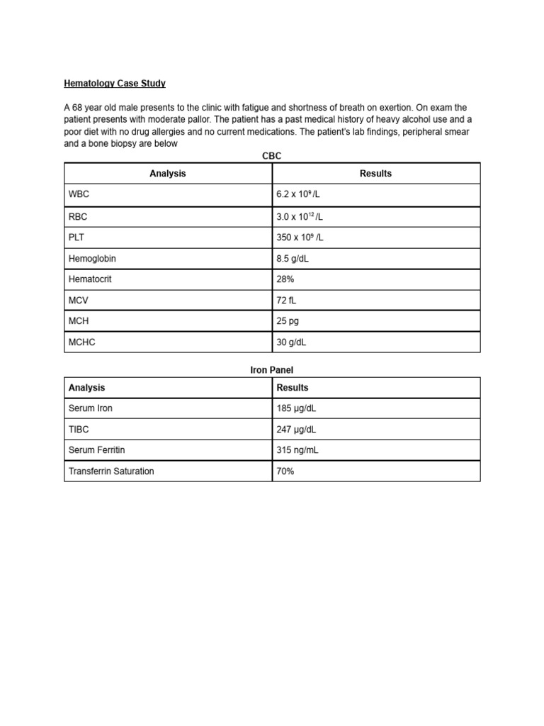 Hematology Case Study | PDF