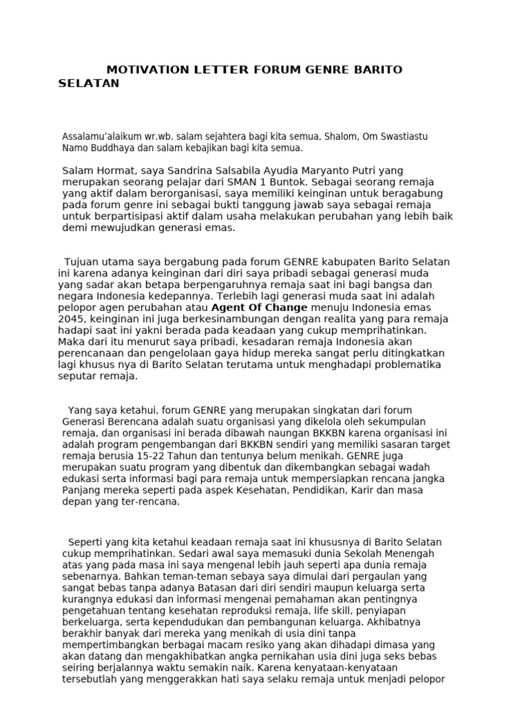 Bergabung dengan Forum GENRE Barito Selatan | PDF