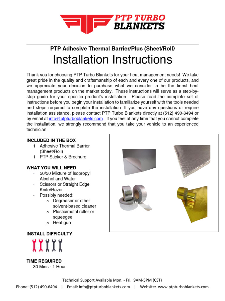 PTP Heat Insulation Barrier Installation Instructions-Min | PDF ...