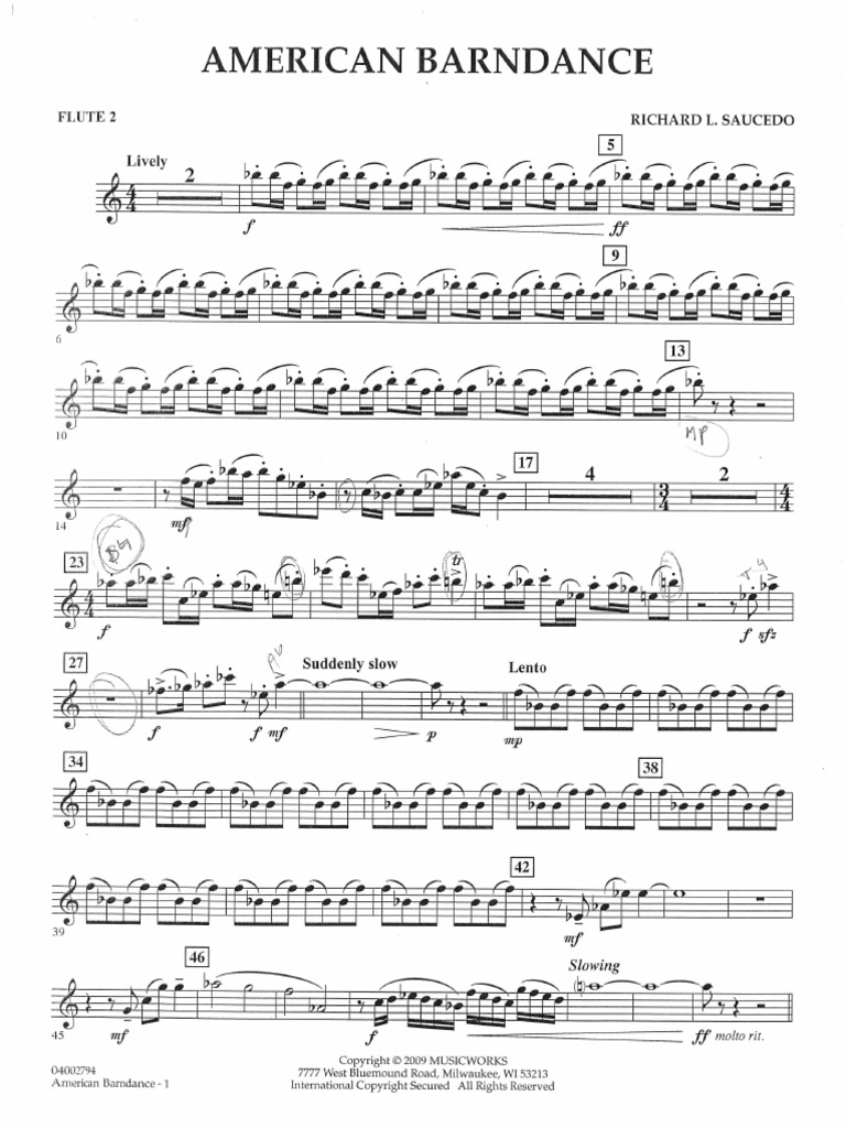 American Barndance - Flute 2 | PDF