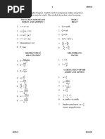 Senarai Formula Fizik SPM | PDF