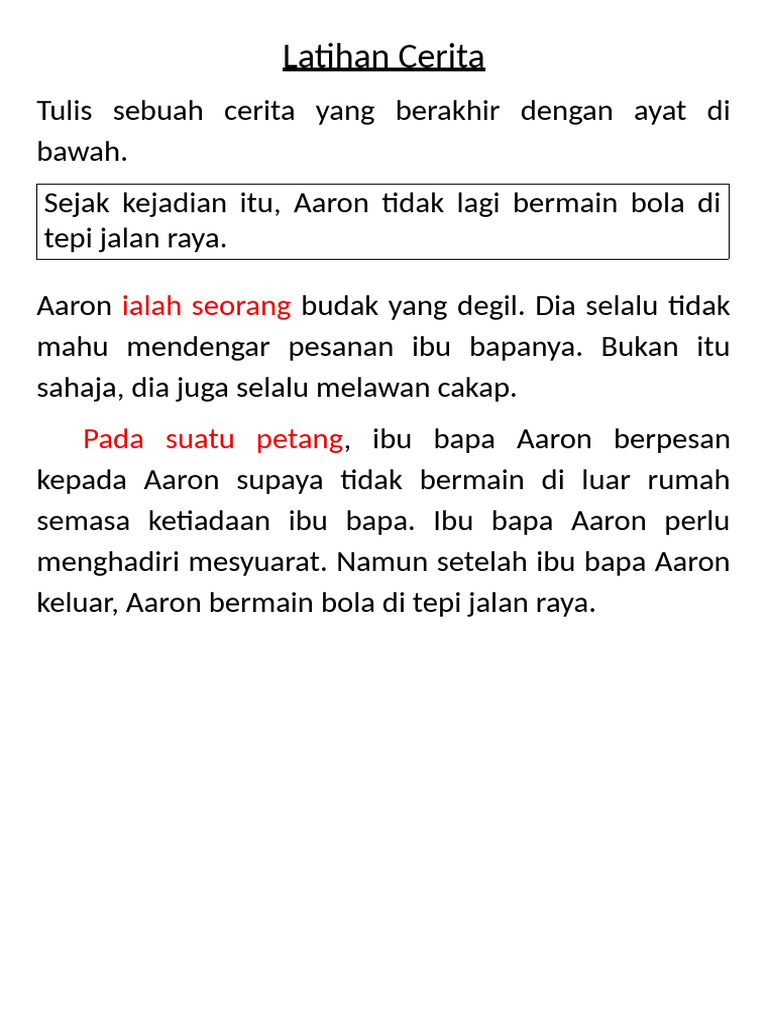 Latihan Cerita Dan Fakta (Nota Salin) | PDF