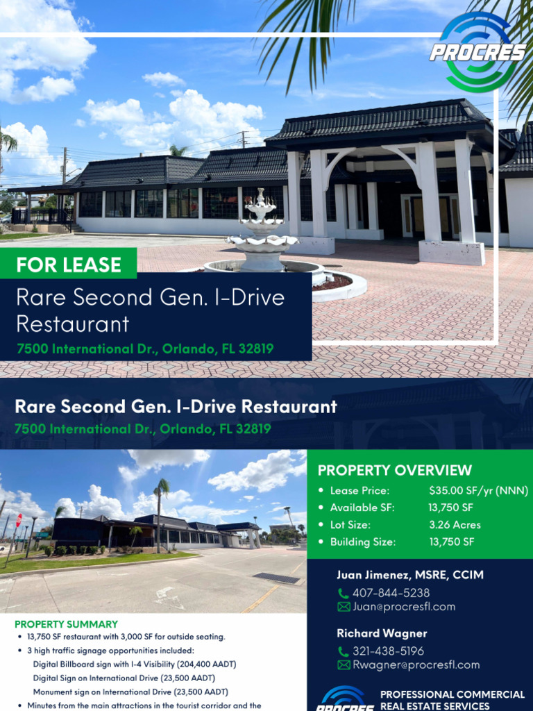 7500 IDrive Restaurant Lease Flyer June 20251 | PDF