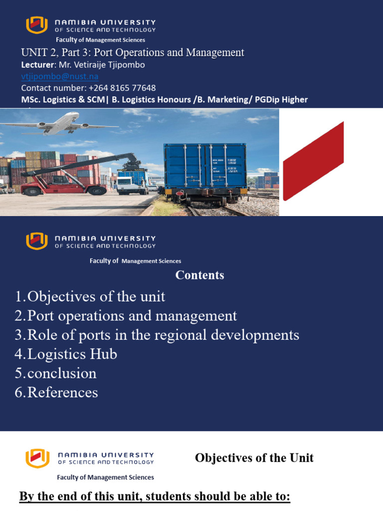 Port Operations and Management Overview | PDF | Cargo | Containerization