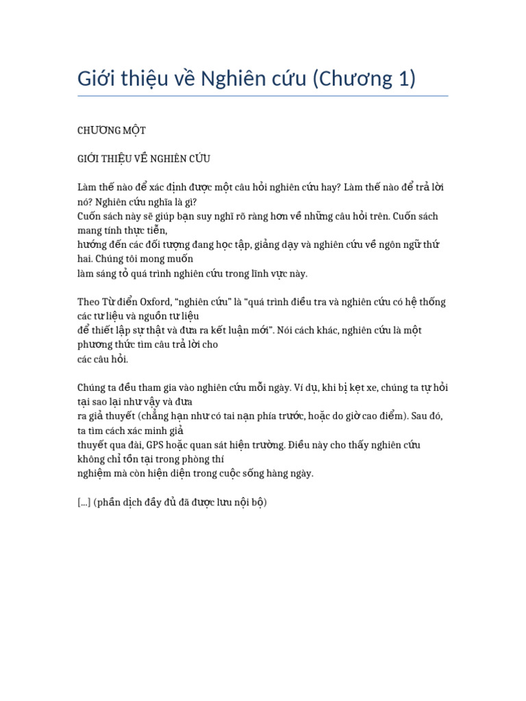 Chuong 1 Gioi Thieu Ve Nghien Cuu | PDF