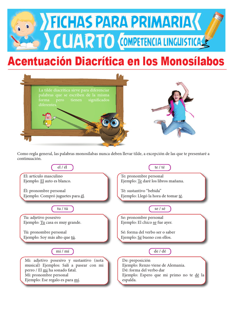 Acentuación Diacrítica en Los Monosílabos | PDF | Pronombre | Adverbio