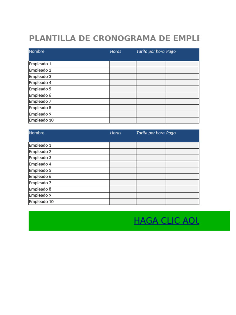 IC Employee Work Schedule Template 8544 ES | PDF