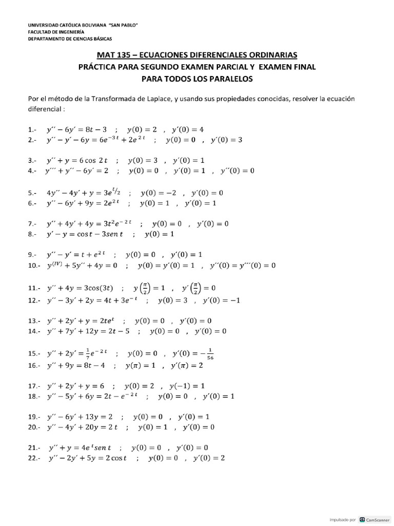 Practica Par 2 Exfin Mat 135 2022 1 | PDF