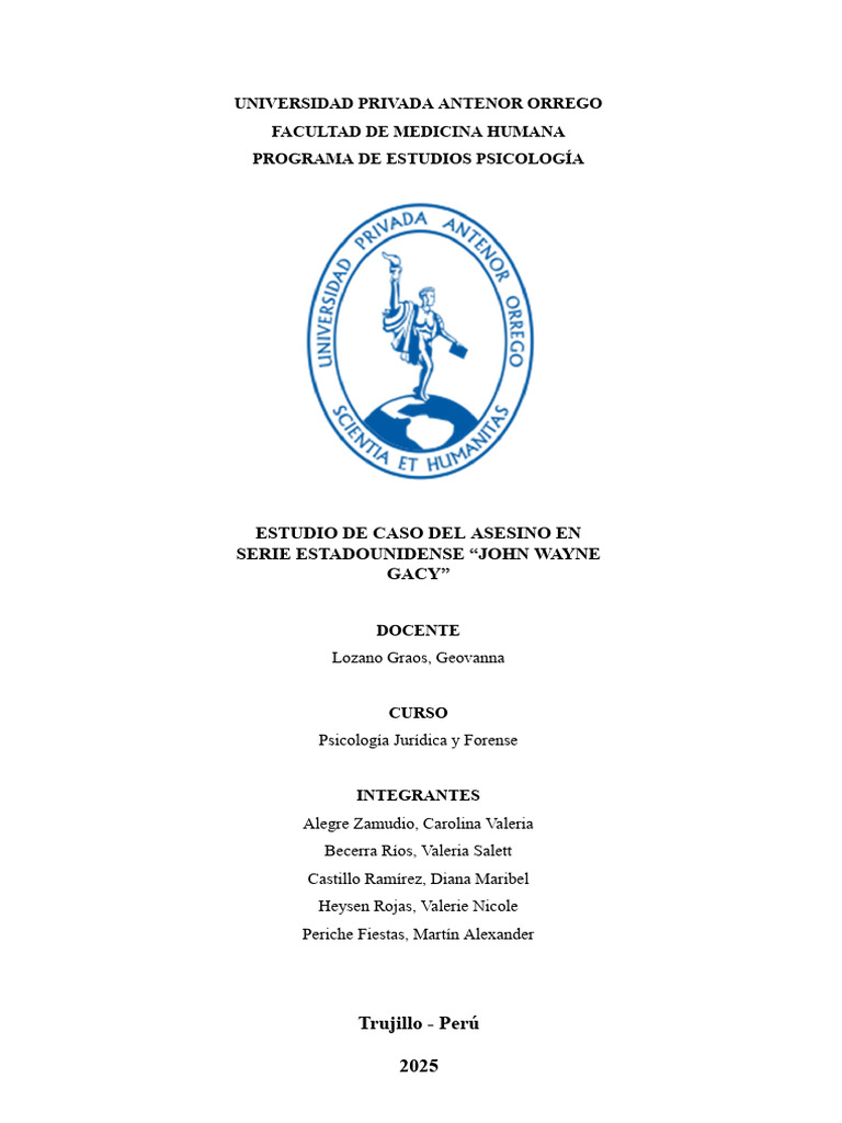 Estudio De Caso John Wayne Gacy Pdf Comportamiento Antisocial