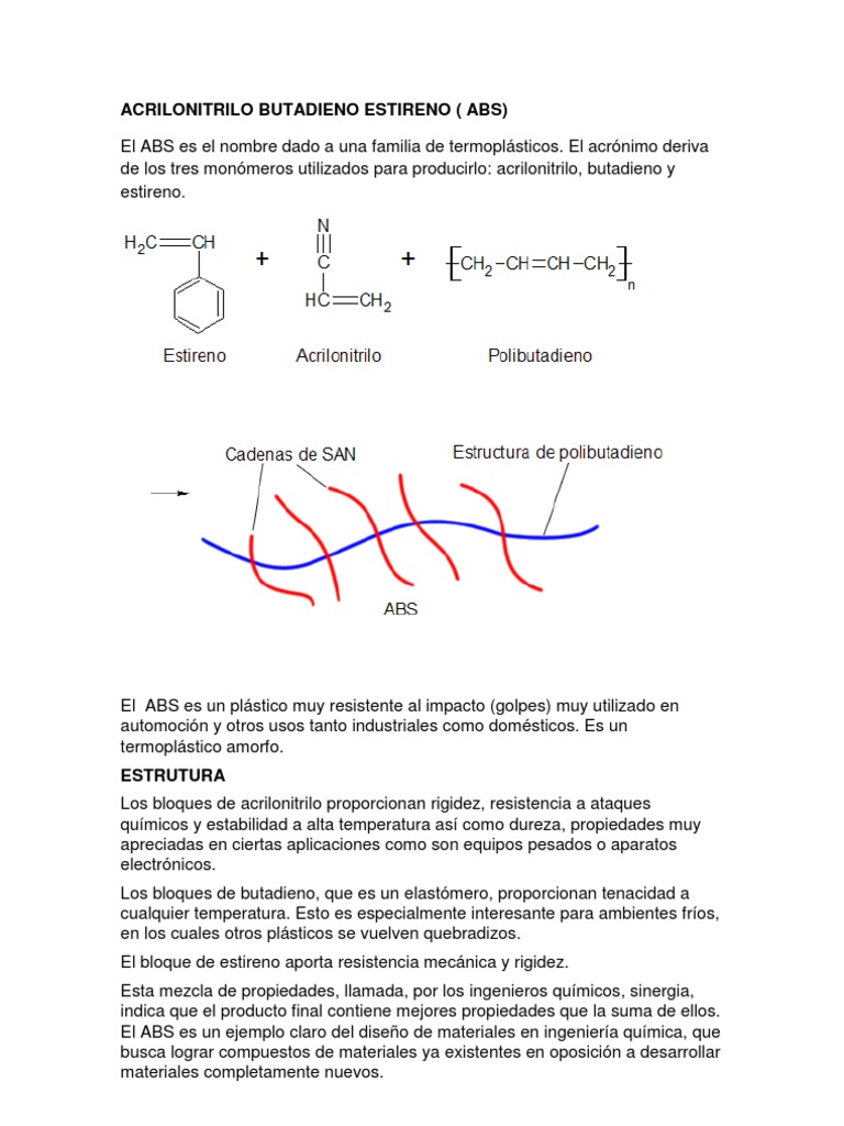Acrilonitrilo Butadieno Estireno | PDF