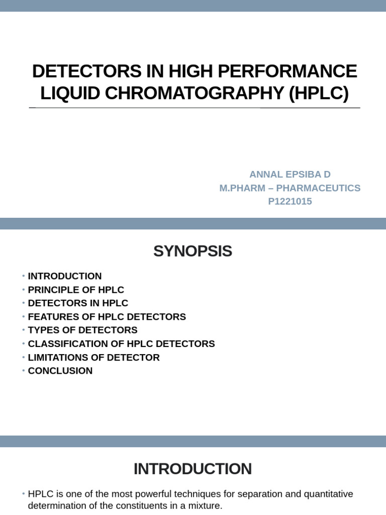 HPLC Detector Types and Features | PDF | High Performance Liquid ...