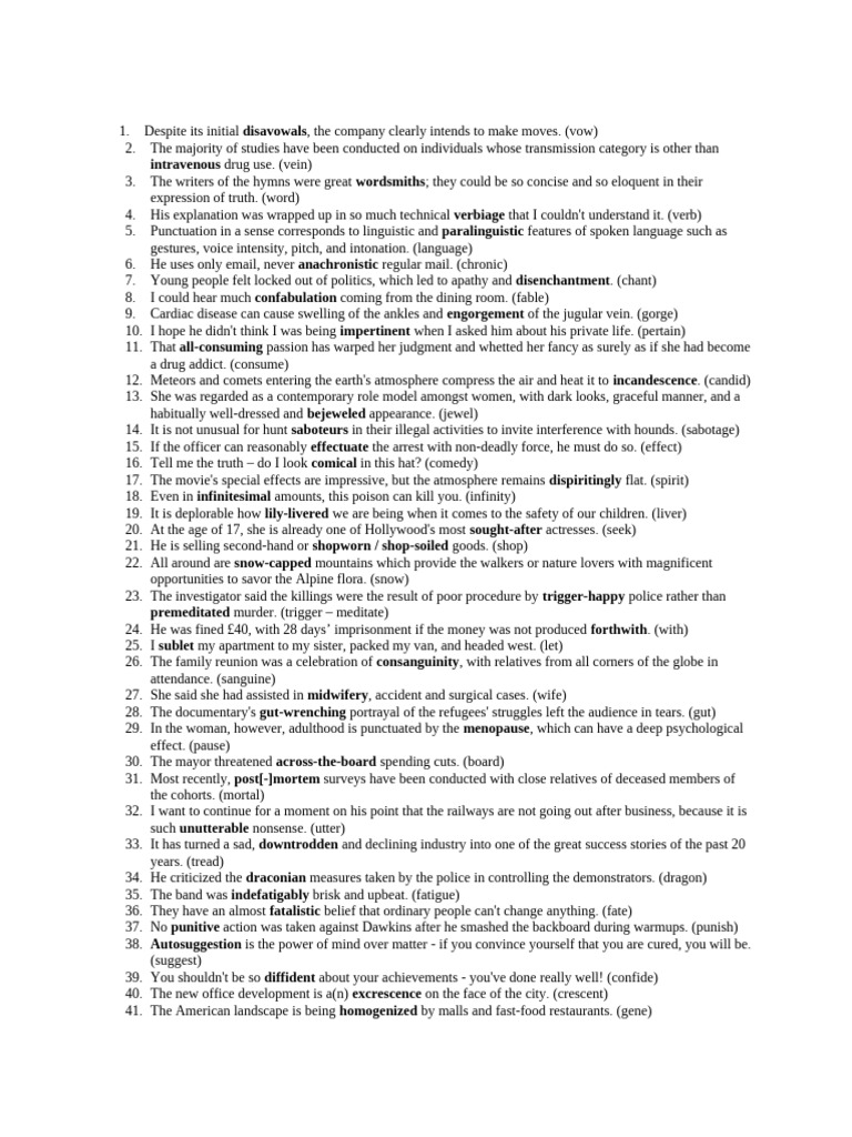 Wordforms Springboard | PDF