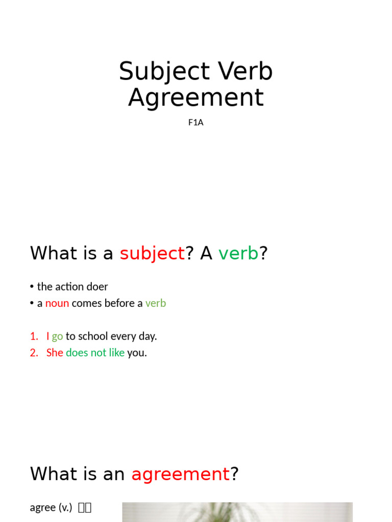 Subject Verb Agreement | PDF | Grammatical Number | Subject (Grammar)