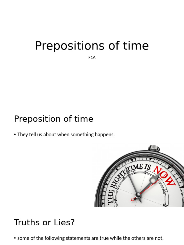 Understanding Prepositions of Time | PDF