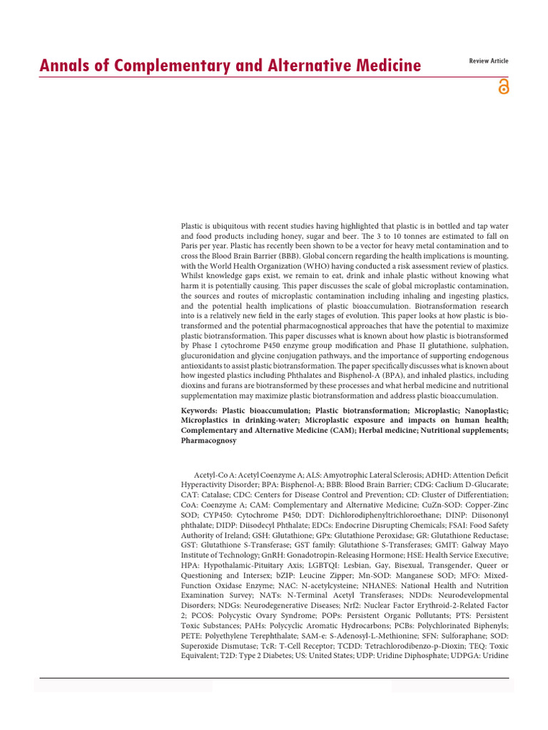 The Health Implications of Plastic Bioaccumulation and The Potential To ...
