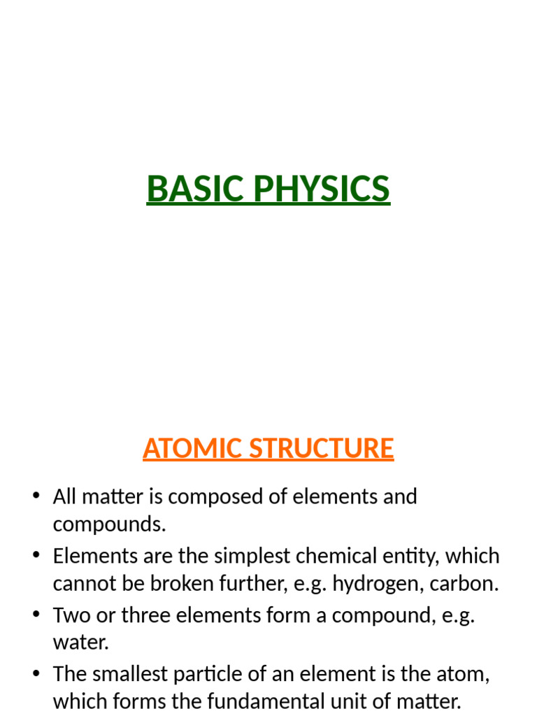Basic Physics | PDF | Atoms | Atomic Nucleus