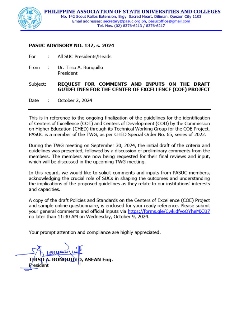 Draft Ched Coe Guidelines | PDF | Engineering | Academic Degree