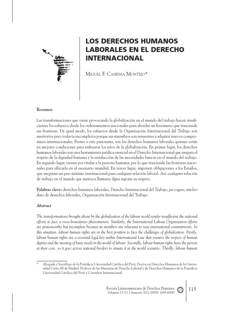 Dhs Laborales - Canessa Montejo, M. | PDF | Derechos humanos | Derecho ...