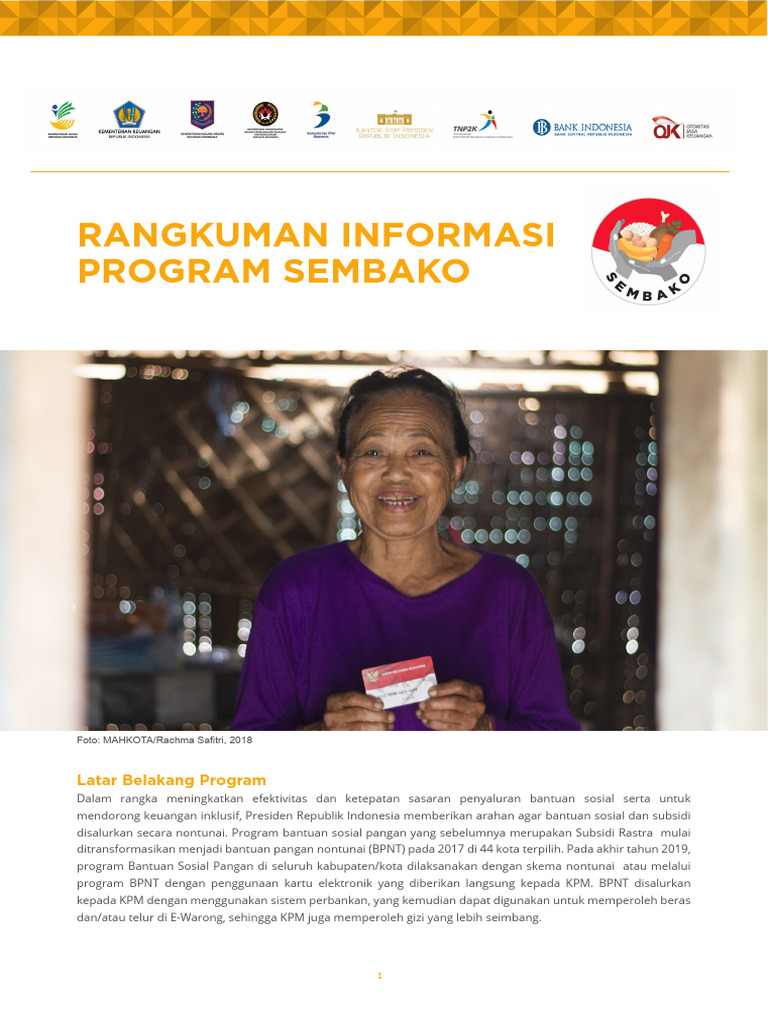 Rangkuman Informasi Program Sembako | PDF
