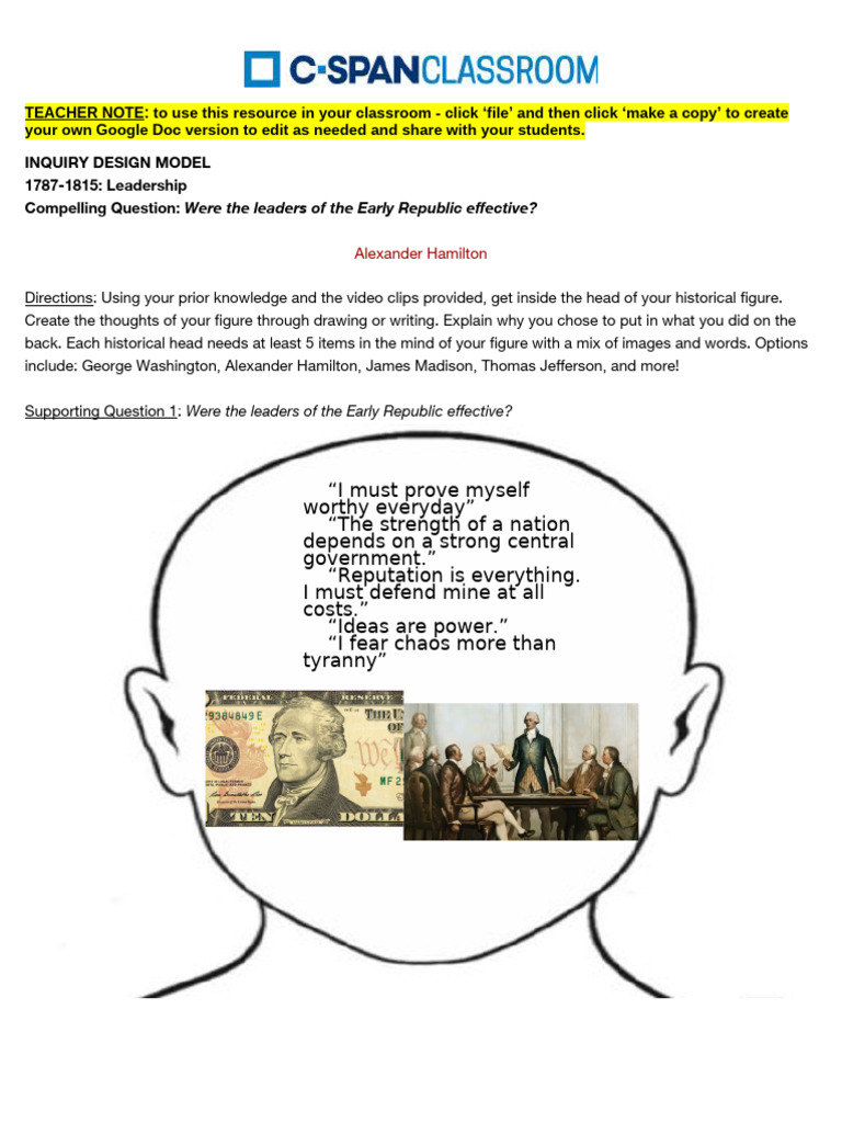 Alexander Hamilton Historical Head | PDF | Alexander Hamilton | The ...