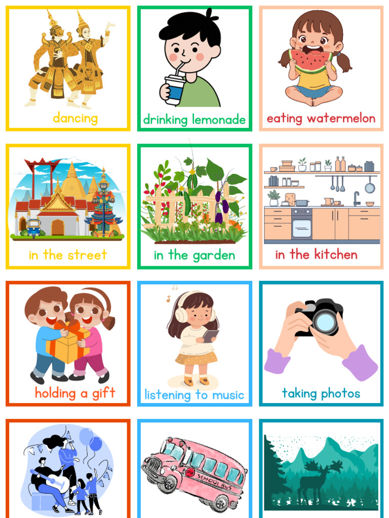 Transportation Illustrated Red Matching Flashcards | PDF