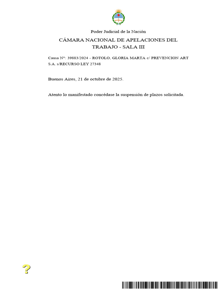 Cámara Nacional de Apelaciones Del Trabajo - Sala Iii: Poder Judicial ...
