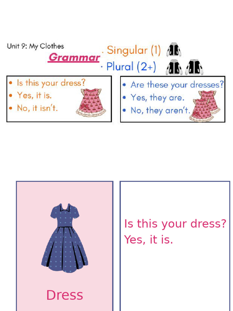 Pastel Illustrative Clothes Flashcard | PDF