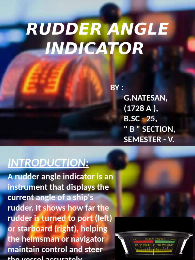 Rudder Angle Indicator Overview | PDF