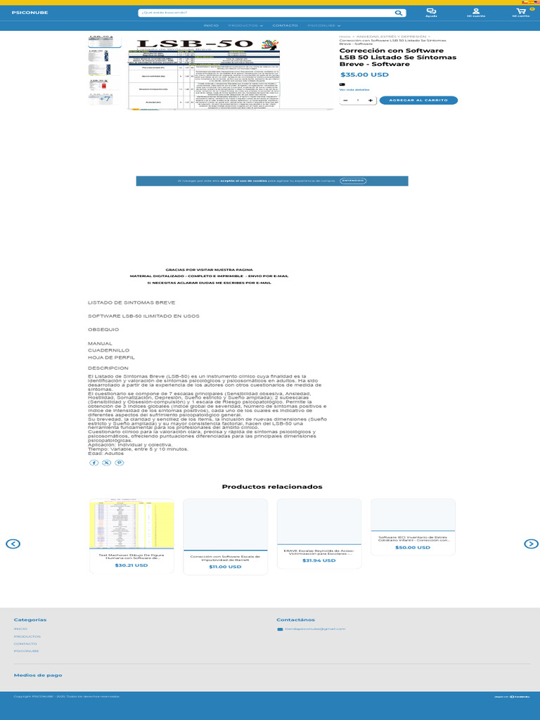 Corrección Con Software LSB 50 Listado Se Síntomas Breve - Software | PDF | Ansiedad | Depresión ...