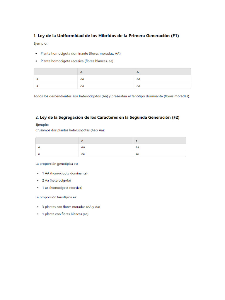 Explicacion Mendel - Codominancia - Dominancia Incompleta | PDF