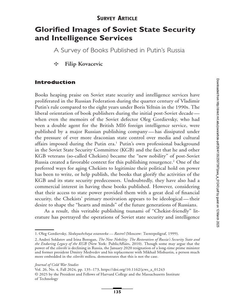Glorifying Soviet Intelligence in Putin's Russia | PDF | Foreign ...