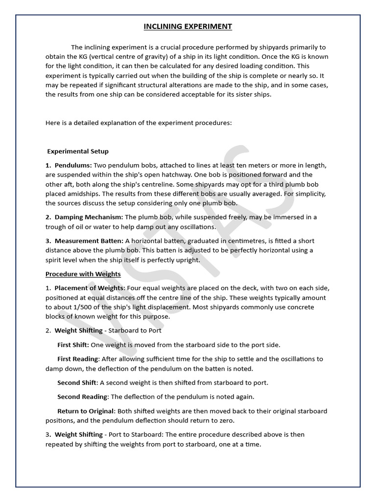 Inclination Experiment | PDF | Pendulum | Ships