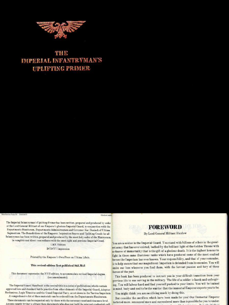 The Imperial Infantryman's Uplifting Primer | PDF
