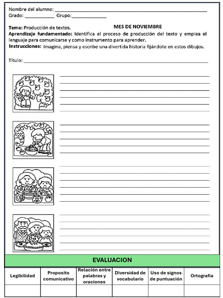 Ejercicio de Produccion de Texto 3ero | PDF