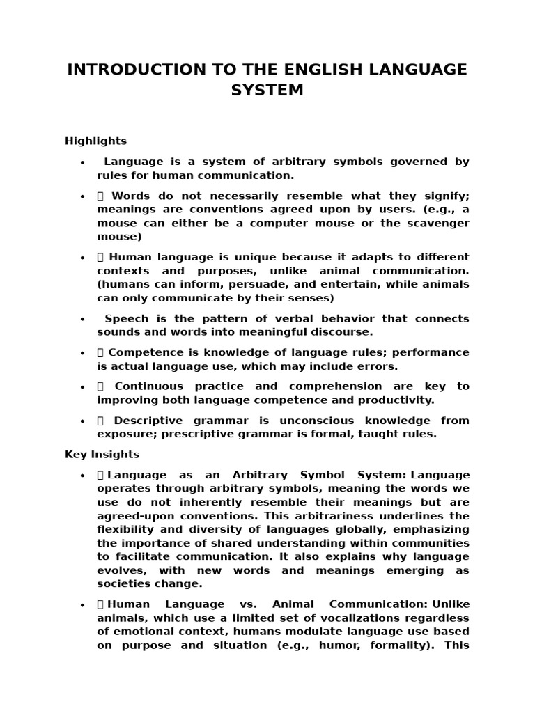 Introduction To The English Language System | PDF | Semantics | Word