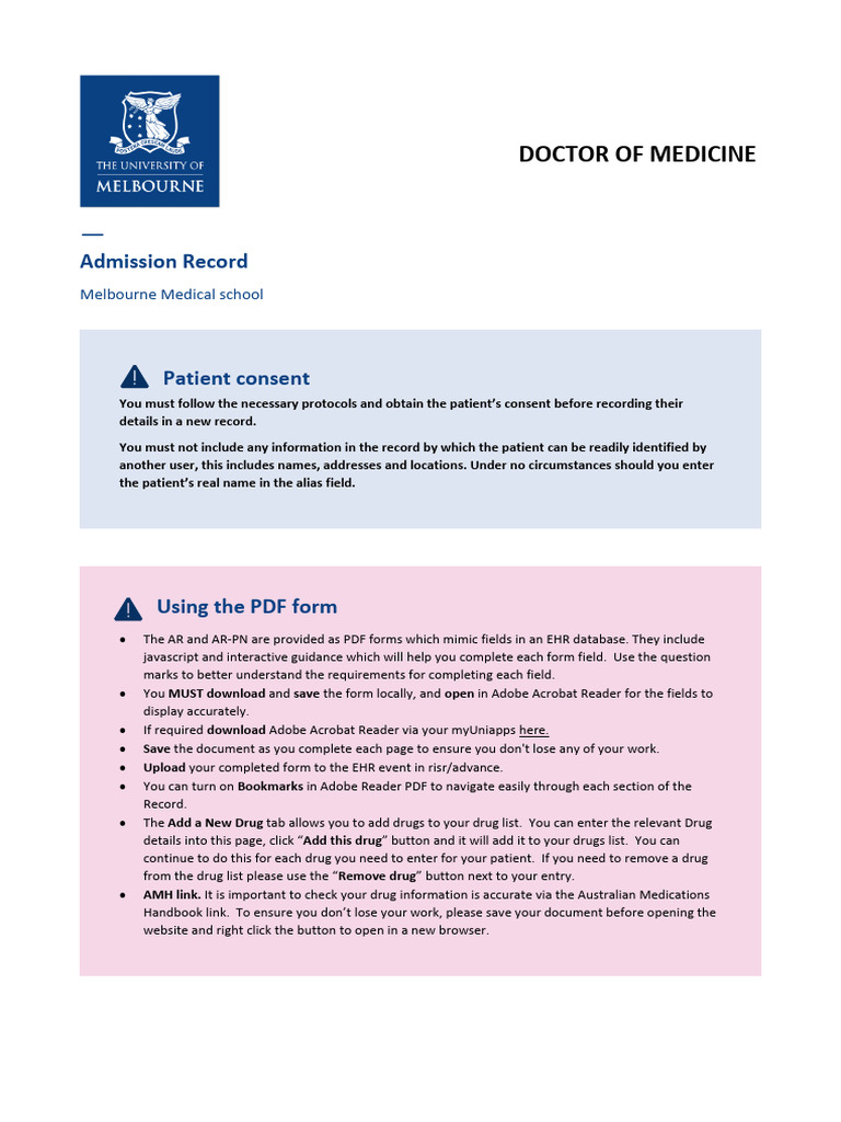 Melbourne Medical School Admission Record | PDF | Dose (Biochemistry ...