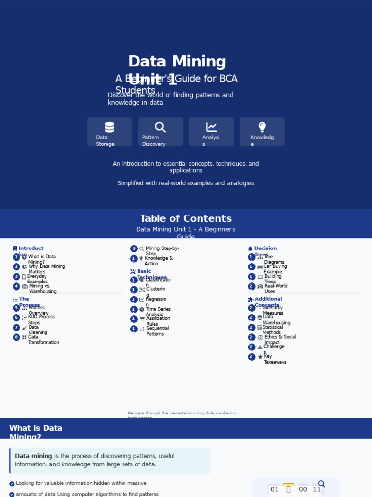 Data Mining Unit1 Bca | PDF | Data Mining | Data