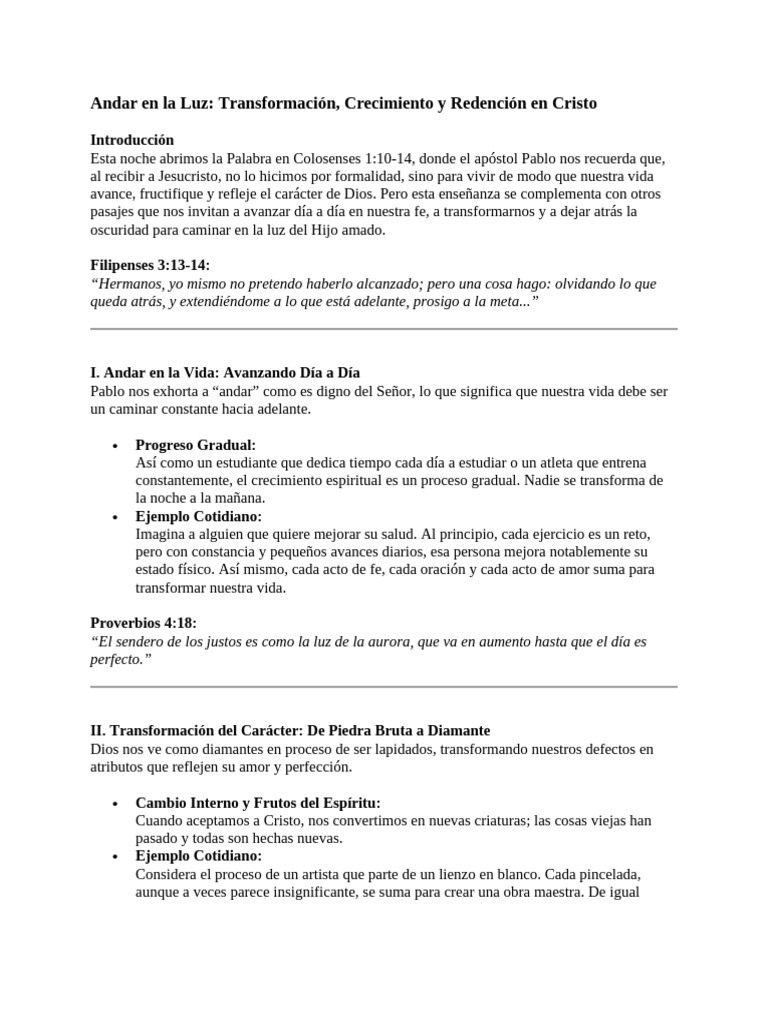 Andar en La Luz-Predicacion | PDF | Cristo (título) | Amor