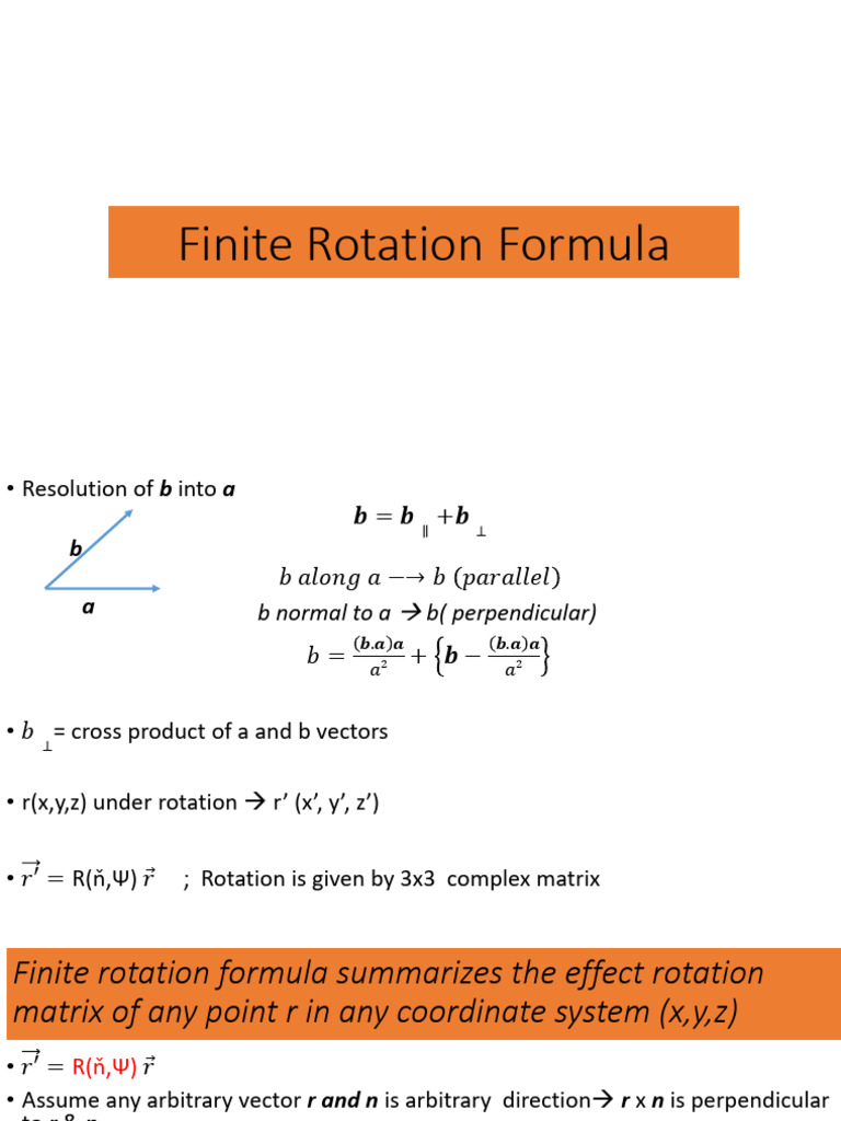 Finite Rotation Formula | PDF | Rotation | Euclidean Geometry
