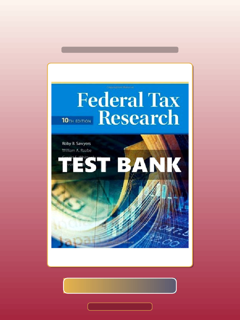 Ultimate Bundle Federal Tax Research 10th Edition Sawyers Ebook and ...