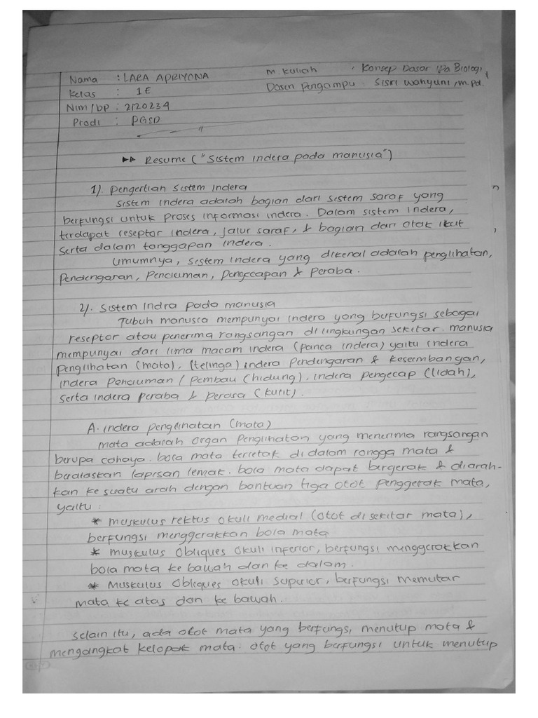 Resume Ipa Biologi, Lara Apriyona (2120234), 1E (PGSD) | PDF