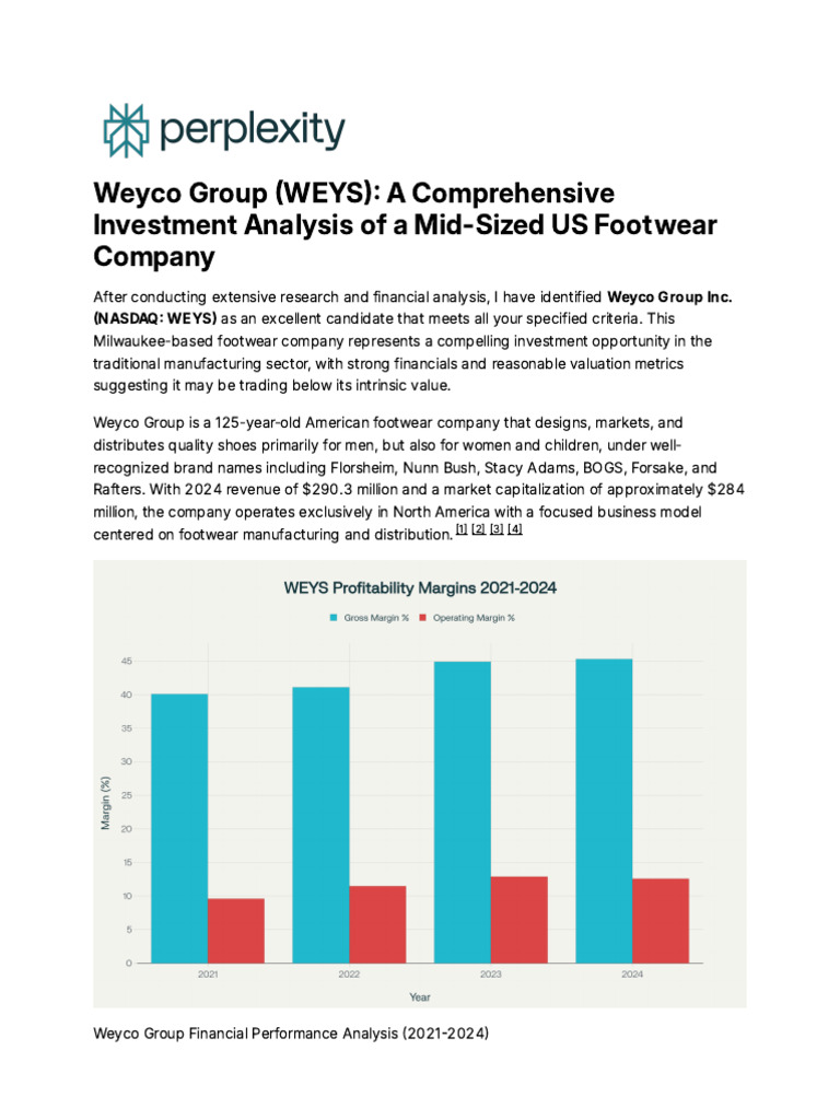 Weyco Group (WEYS) - A Comprehensive Investment Ana | PDF | Valuation ...