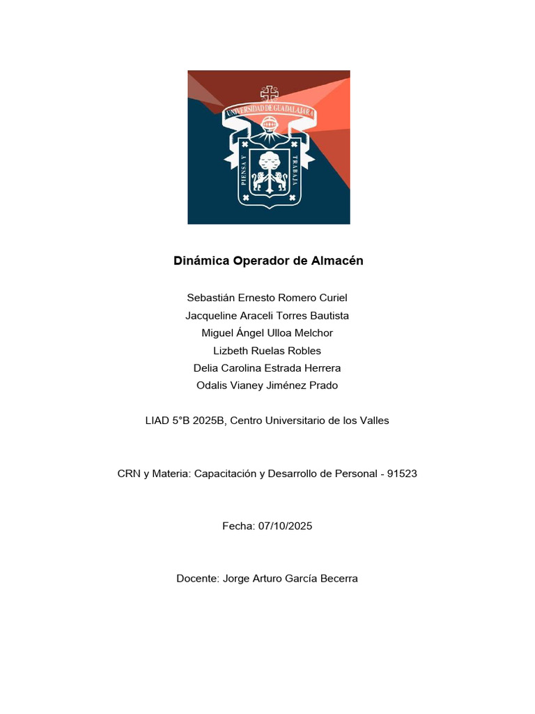 Dinámica de Capacitación en Almacén | PDF | Aprendizaje | Experiencia