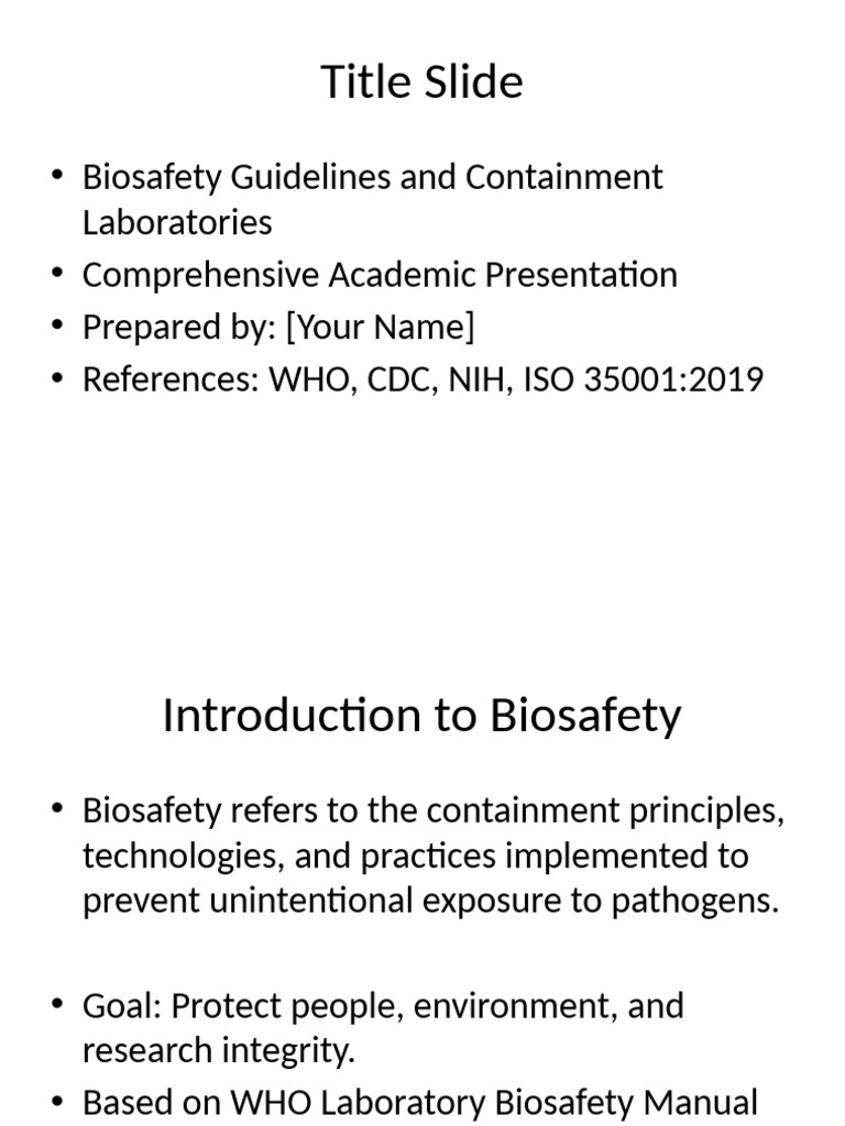 InDepth Biosafety Guidelines and Containment Labs | PDF | Safety | Occupational Safety And Health
