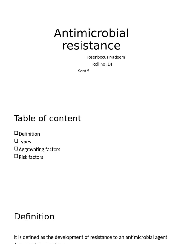Antimicrobial Resistance Pdf