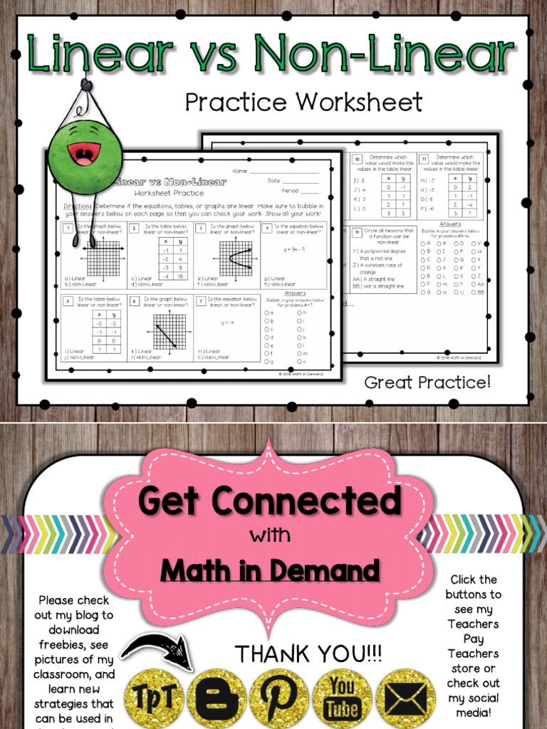 Linear vs Non-Linear Practice Worksheet | PDF | Nonlinear System ...