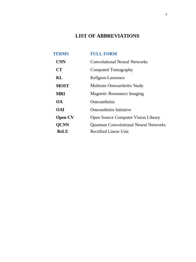 Abbreviations for Medical Imaging & AI | PDF