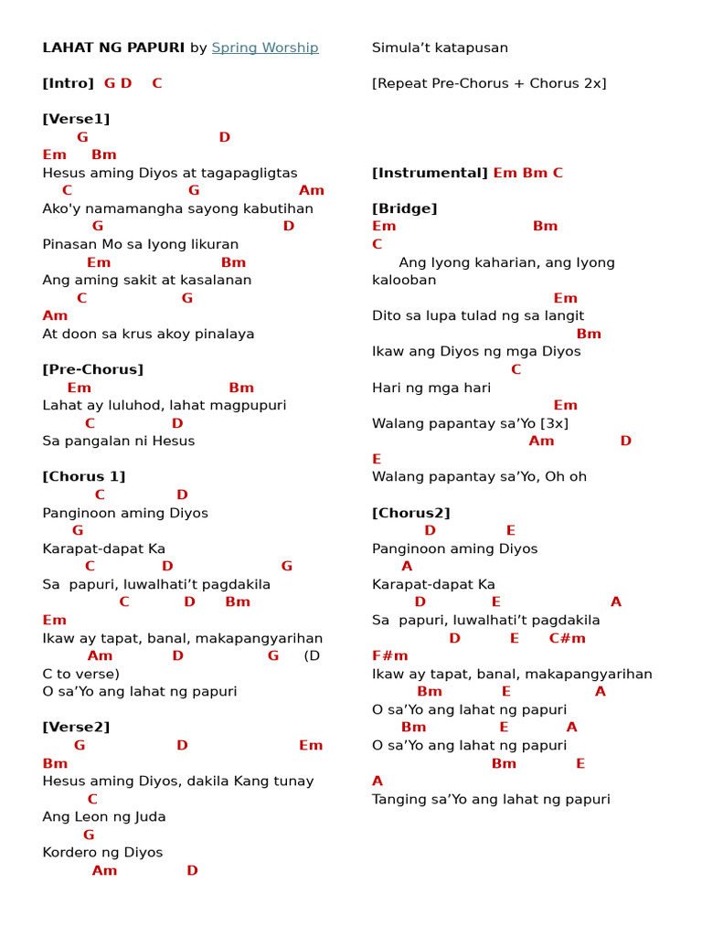 Lahat NG Papuri | PDF